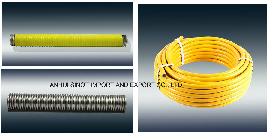 DN15-3/4" Corrugated Stainless Steel Coated Hose for Gas